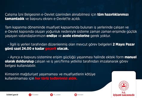 Sokağa çıkma yasağında e Devlet çalışma izin belgesi nasıl alınır