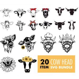 Silhouette Highland Cow SVG Files MasterBundles