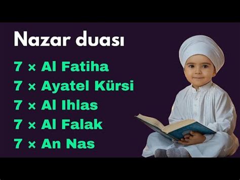 7 Fatiha 7 Ayetel Kürsi 7 Amenerrasulü 7 Kafirun 7 İhlas 7 Felak 7 Nas
