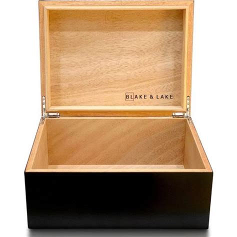 Large Wooden Box With Hinged Lid Wood Storage Box With Lid Black