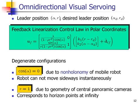formation control of nonholonomic mobile robots with omnidirectional visual servoing and motion
