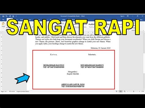 Cara Menempatkan Posisi Tanda Tangan Di Word Tulisan