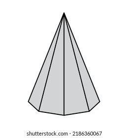 Octagonal Pyramid Geometric Shape Isolated On