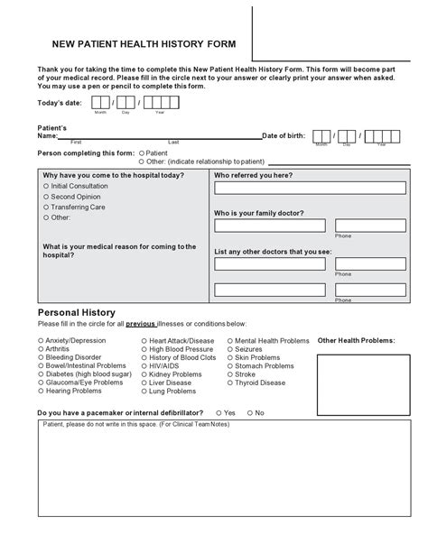 43 Medical Health History Forms PDF Word ᐅ TemplateLab