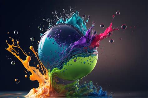 Premium Photo Paint Splash Ball