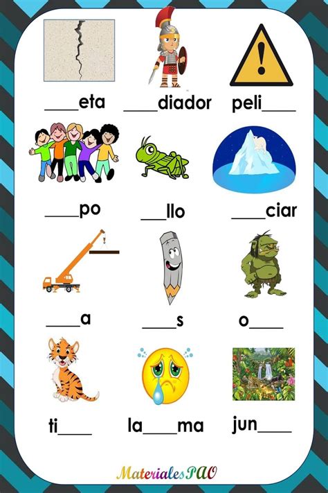Fichas Para Completar Sílabas Trabadas Materiales Educativos Para