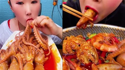 Asmr Spicy Seafood Boil Crab Octopus Scallop Enoki Mushroom