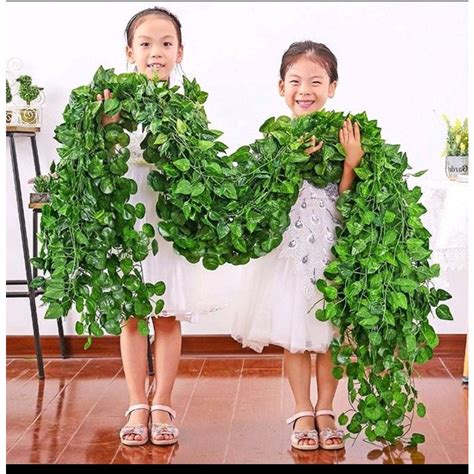 Trepadeira 2 M A UNIDADE Artificial Verde Hera Pacote Ramas Muro Ingles