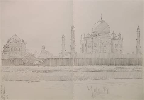 Taj Mahal Pencil Sketch