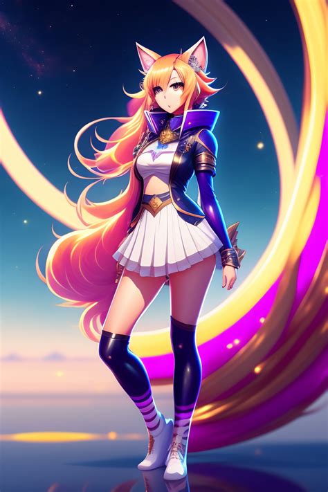 Lexica Photo Of A Ahri From League Of Legends Floating In The Space