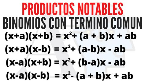 Productos Notables Binomio con término común Ejercicios YouTube