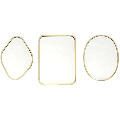 Set de 3 miroirs décoratifs en métal doré The Home Deco Factory Leroy