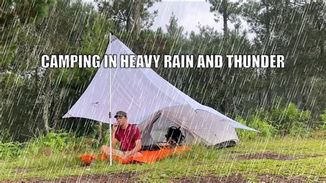 SOLO CAMPING In HEAVY RAIN And THUNDER CAMPING In RAIN STORM