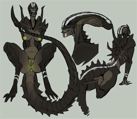 Rule 34 1girls Alien Alien Franchise Black Skin Breasts Female Female Only Green Breasts