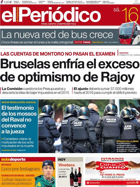 Los Titulares y Portadas de Noticias Destacadas Españolas del 16 de
