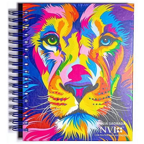Biblia Sagrada Evangelica Anote Leão Colorido nvi Feminina Masculina