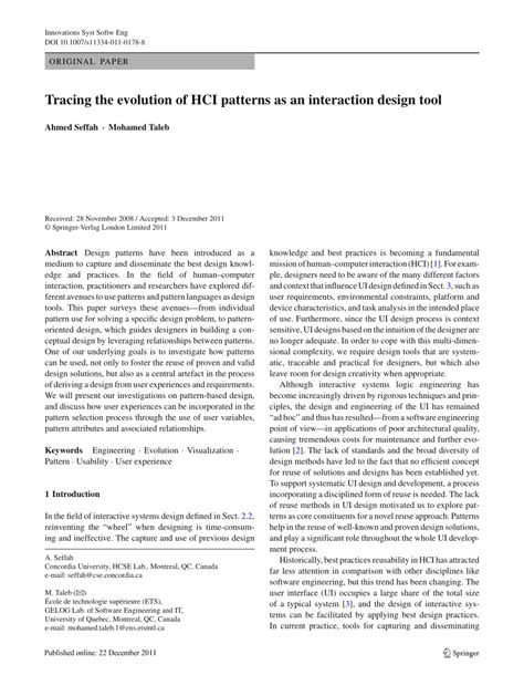 pdf tracing the evolution of hci patterns as an interaction design tool