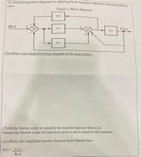 solved 2 simplifying block diagrams by applying block
