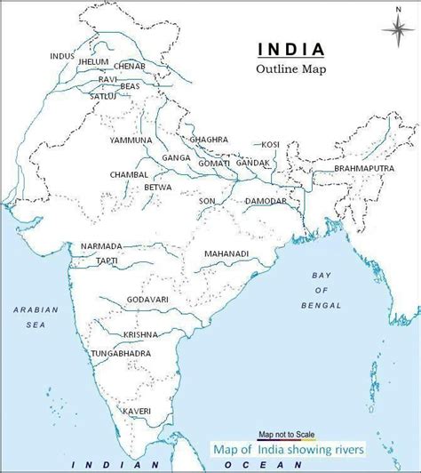 Map Of India With Rivers