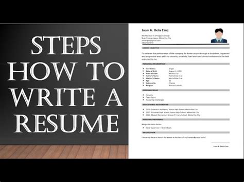 STEPS HOW TO WRITE A RESUME FOR BEGINNERS PAANO GUMAWA NG RESUME