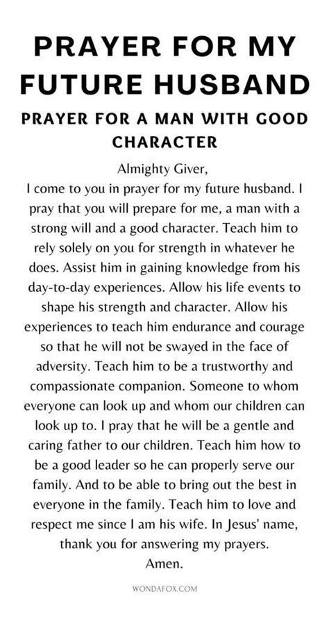 12 Prayers For My Future Husband Artofit