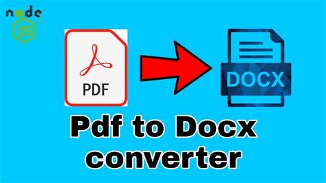convert pdf to docx using nodejs pdf to docx file youtube