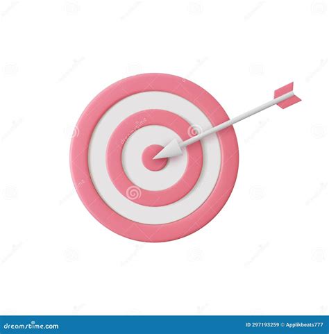 3d Arrow Hit The Center Of Target Stock Illustration Illustration Of