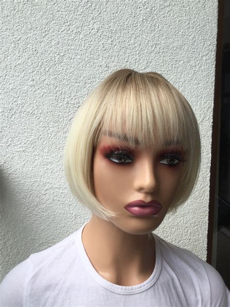 Peruka krótki bob blond z grzywką Jak naturalna Warszawa Kup