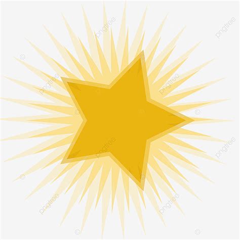 Shining Bright Vector Art Png Bright Star Shining Rays Yellow Star