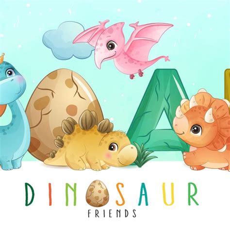 Cute Dinosaur Friends Digital Clipart Set Etsy