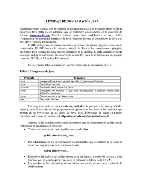 fundamentos de java pdf java lenguaje de programación programación