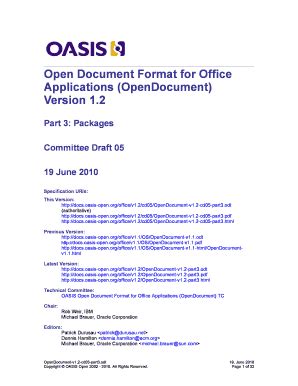 Fillable Online Docs Oasis Open Opendocument V Part Docs Oasis