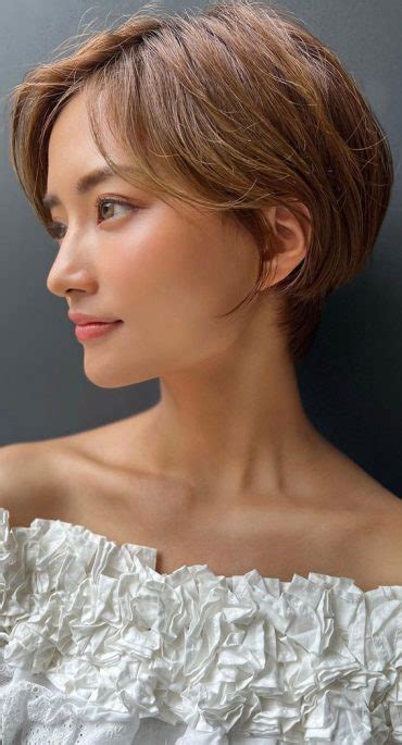 Cute Short Hair With Bangs Korean Style Bixie Brown Hair