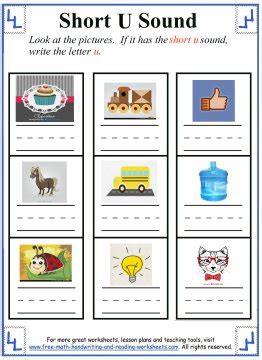 Short U Sound Worksheets Worksheets Library