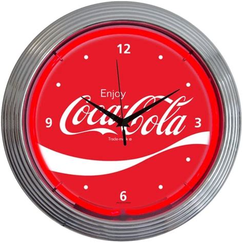 Neonetics Retro Coca Cola Wave Logo Neon Clock Art Home