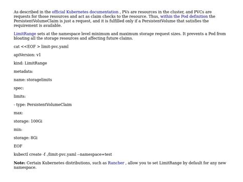 Quota Per Persistent Volume Persistent Storage For Containerized