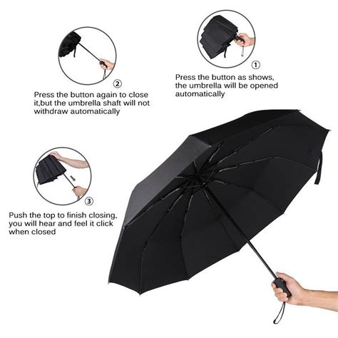 New Outdoor 10 Ribs Fully Automatic Folding Umbrella Auto Open Close
