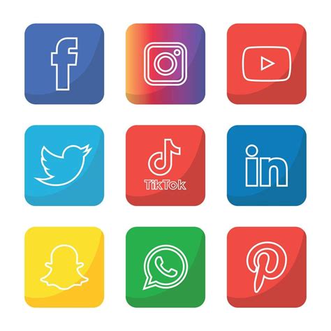 Social Media Icons Set Logo Vector Illustrator 14818784 Vector Art At
