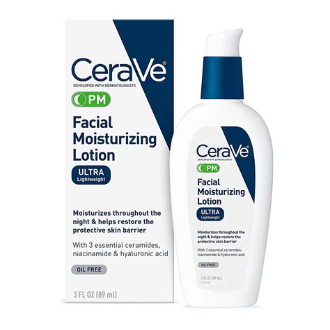 Cerave Loción Hidratante Facial Para La Noche Ultra Ligera 3 Onzas 3 Onzas