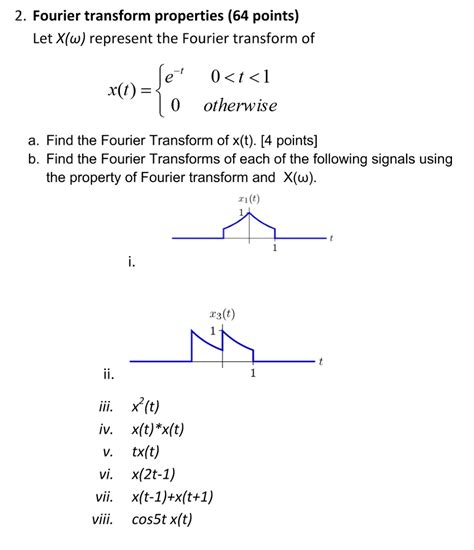 Solved Fourier Transform Properties Points Let X A Chegg