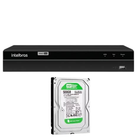 Kit Intelbras DVR Mhdx 1216 HD 500GB KaBuM