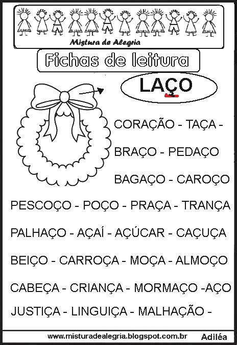 FICHAS DE LEITURA ENSINO FUNDAMENTAL Mistura De Alegria
