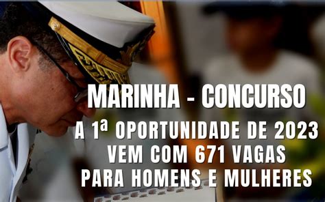 Concursos 2023 Marinha inicia inscrições abertas Muitas vagas