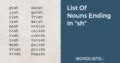 List Of Nouns Ending In Sh