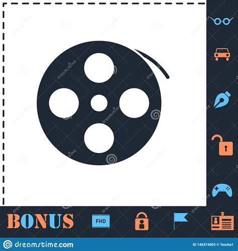 Icono De La Pel cula Del Carrete Completamente Ilustración del Vector