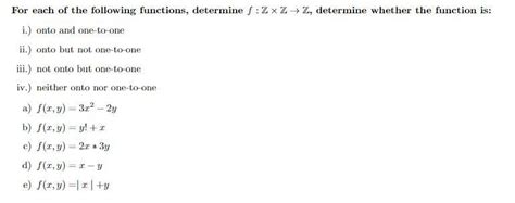 solved for each of the following functions determine f