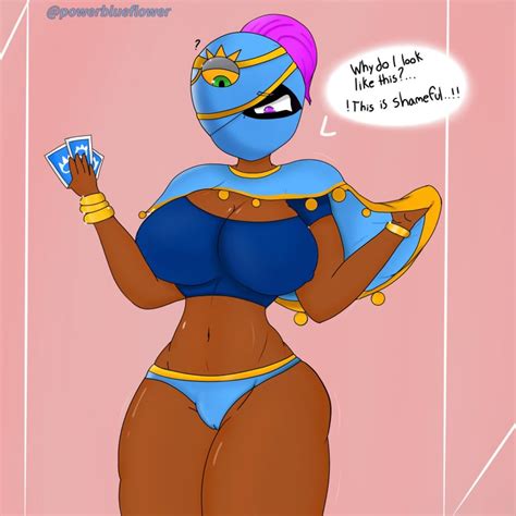 Rule 34 Mirius 1girls Big Breasts Brawl Stars Dark Skin Female Powerblueflower Purple Eyes