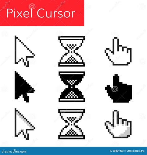 Cursor del ratón del pixel ilustración del vector Ilustración de