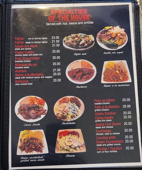 Menu At Taqueria Jalisco Restaurant Paso Robles Creston Rd