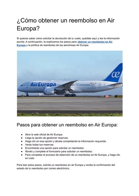 PPT Cómo obtener un reembolso en Air Europa PowerPoint Presentation
